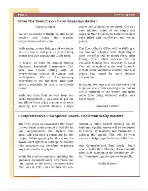 Town of Jay News Summer Edition 2024 – Town of Jay, New York