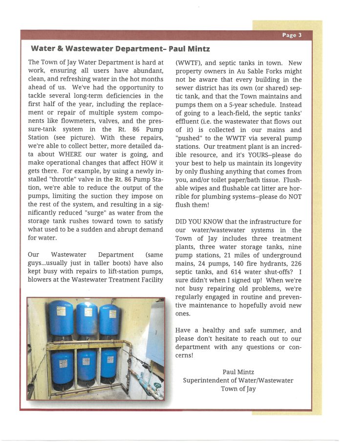 Town of Jay News Summer Edition 2024 – Town of Jay, New York