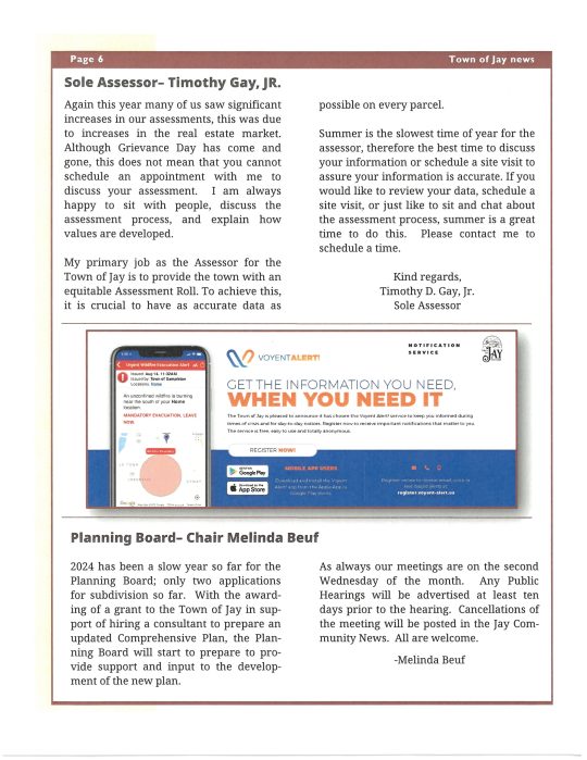 Town of Jay News Summer Edition 2024 – Town of Jay, New York